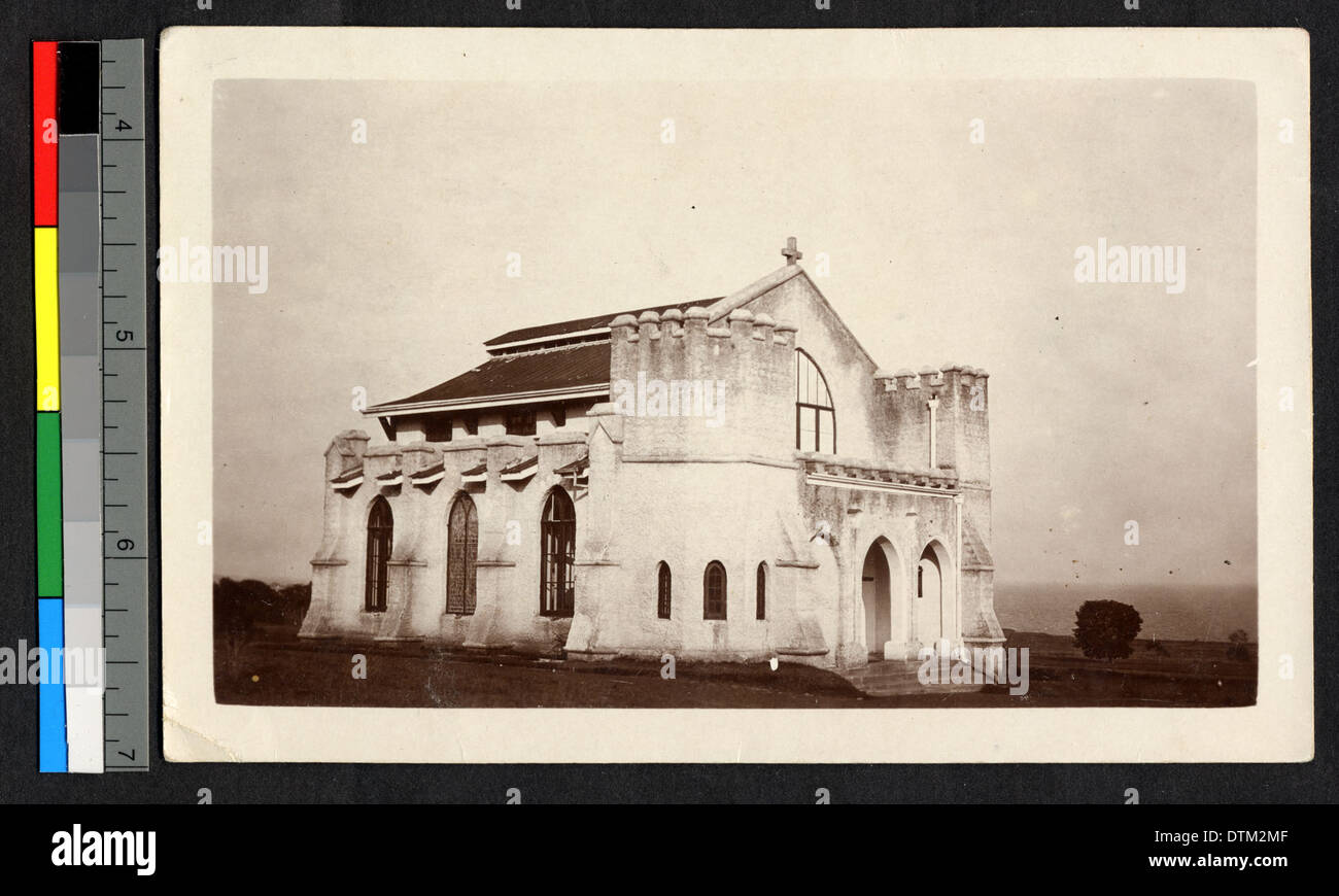 A photograph of a stone church in German East Africa, taken between ...