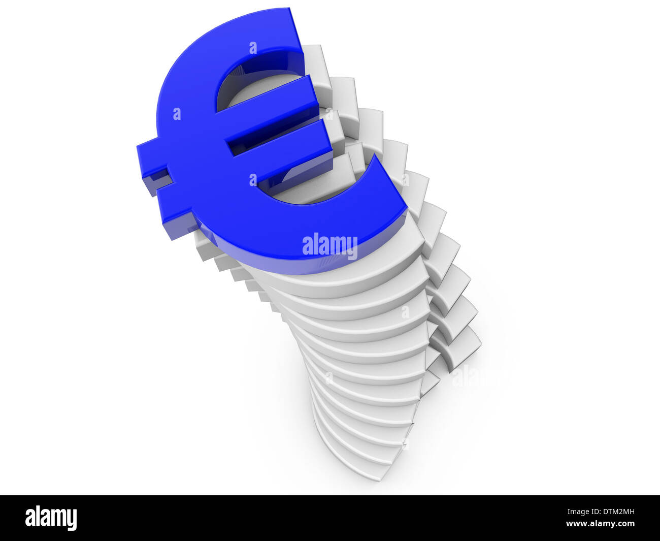 Blue Euro sign Stack of Euro signs over white background Stock Photo ...