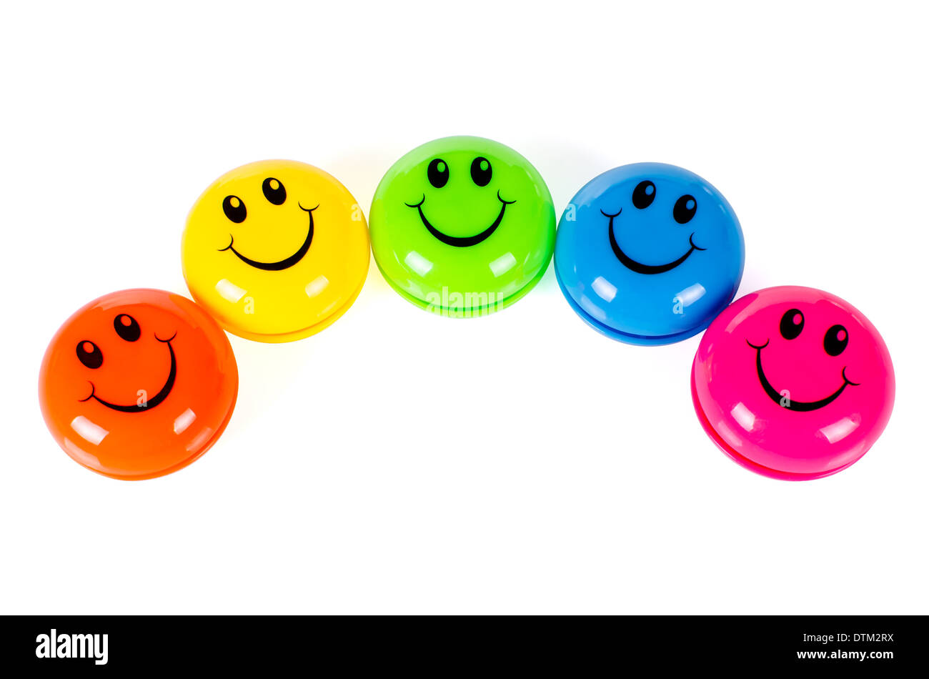 Colorful smileys isolated on white background Stock Photo - Alamy