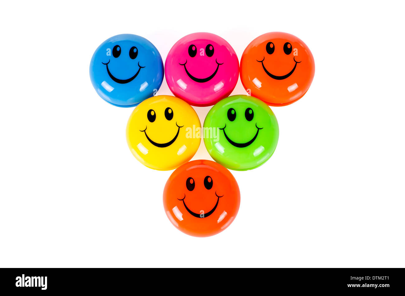 Colorful smileys isolated on white background Stock Photo - Alamy