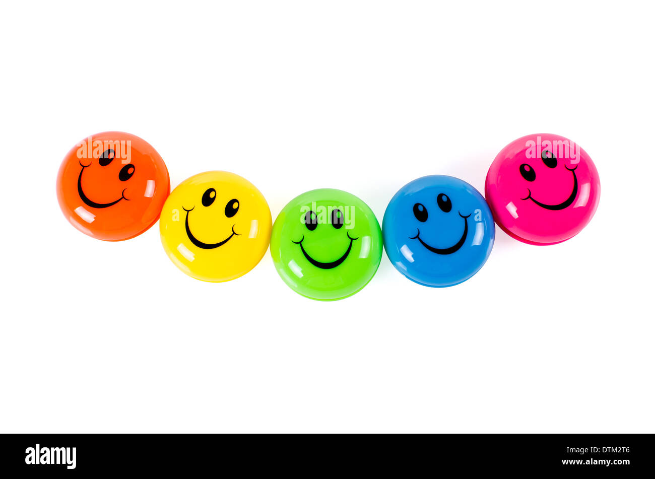 Colorful smileys isolated on white background Stock Photo - Alamy