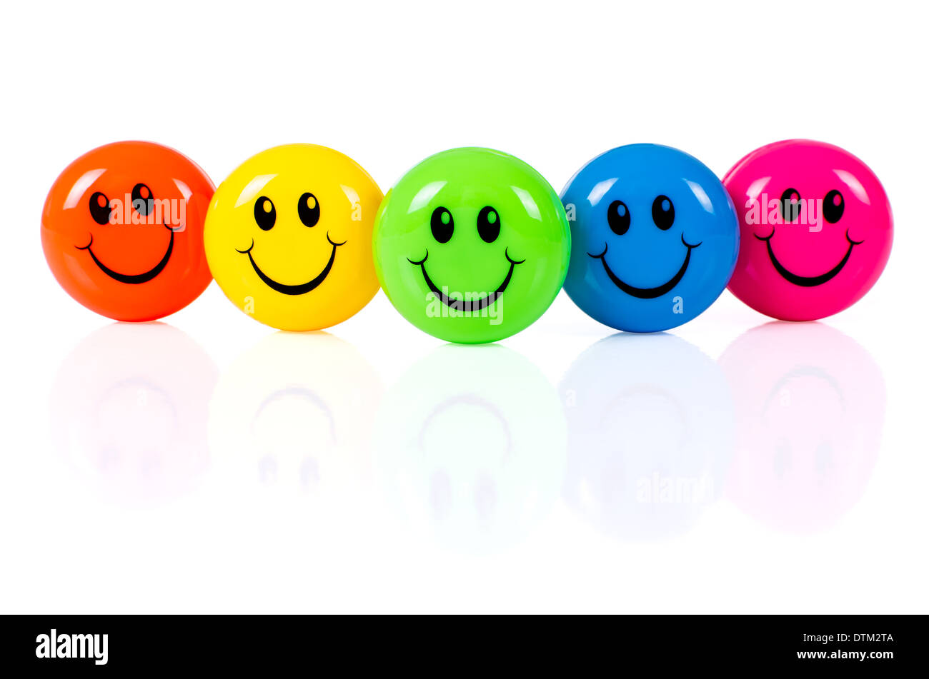 Colorful smileys isolated on white background Stock Photo - Alamy