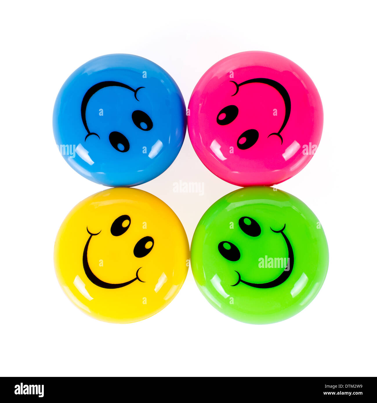 Colorful smileys isolated on white background Stock Photo - Alamy