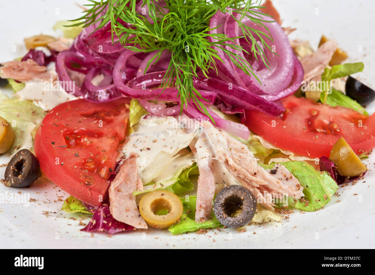 chicken meat filet salad Stock Photo - Alamy
