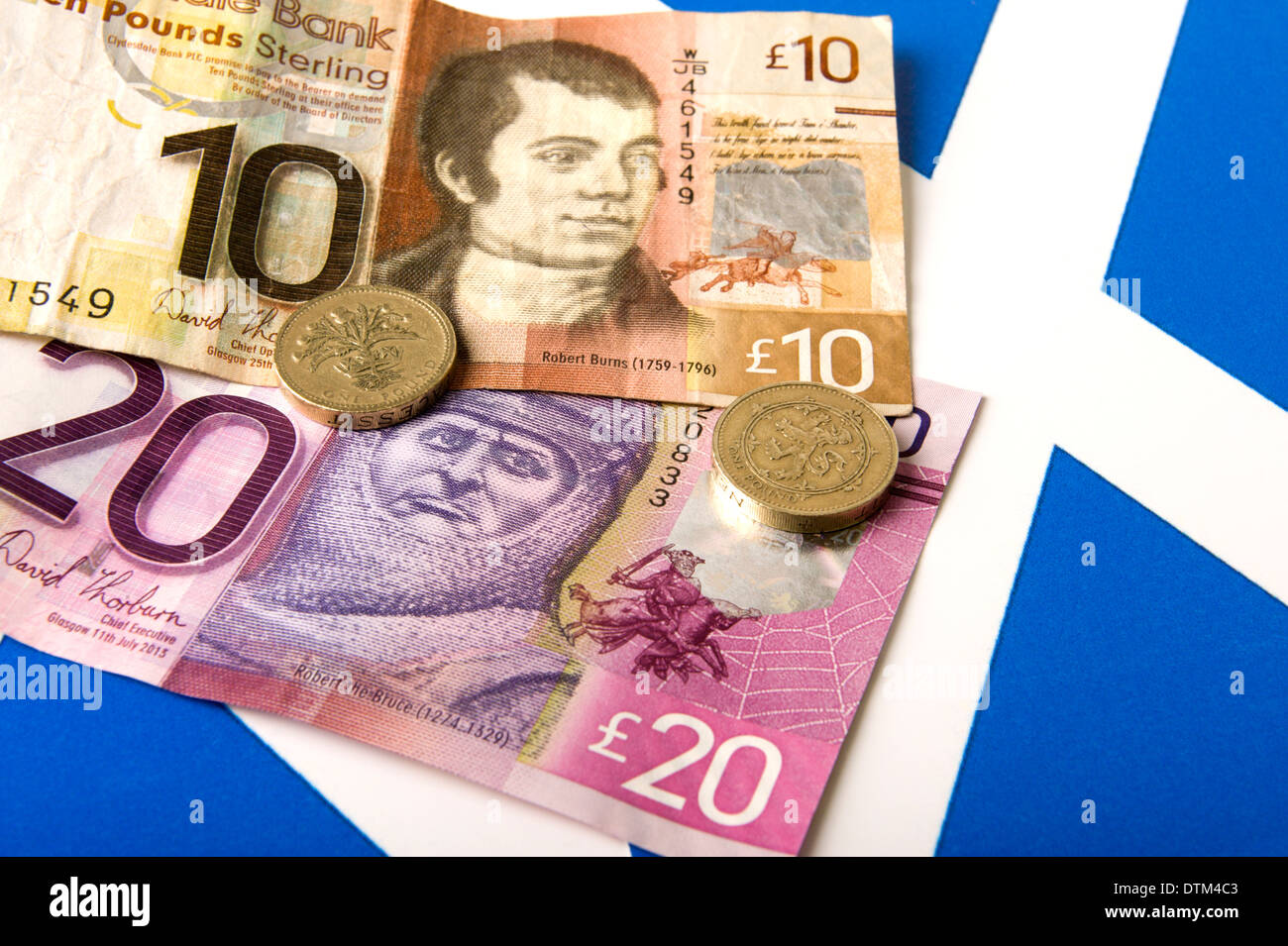 Scotland Independence generic image of scottish money on a small Cross ...