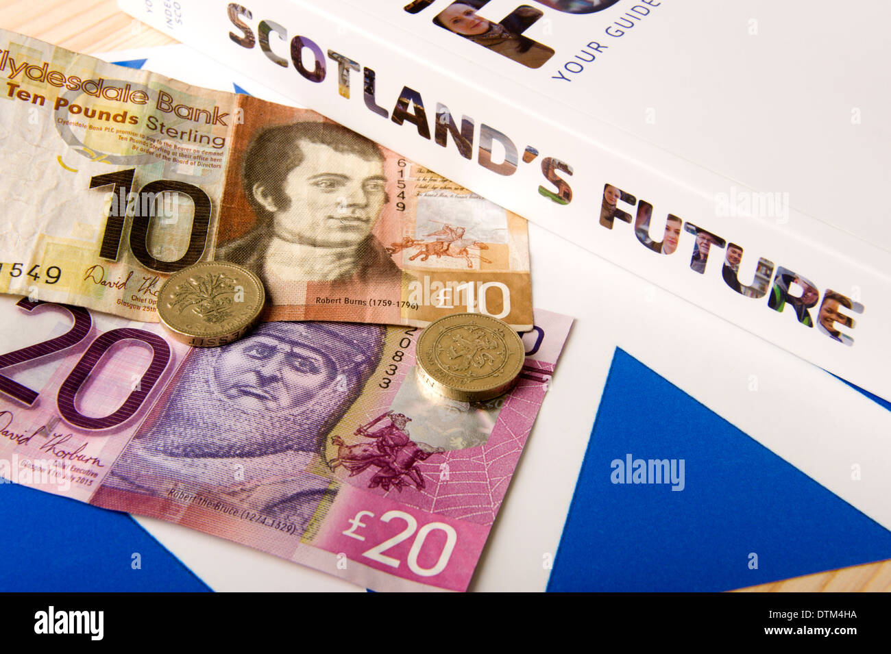 Scotland Independence generic image of scottish money on a small Cross ...