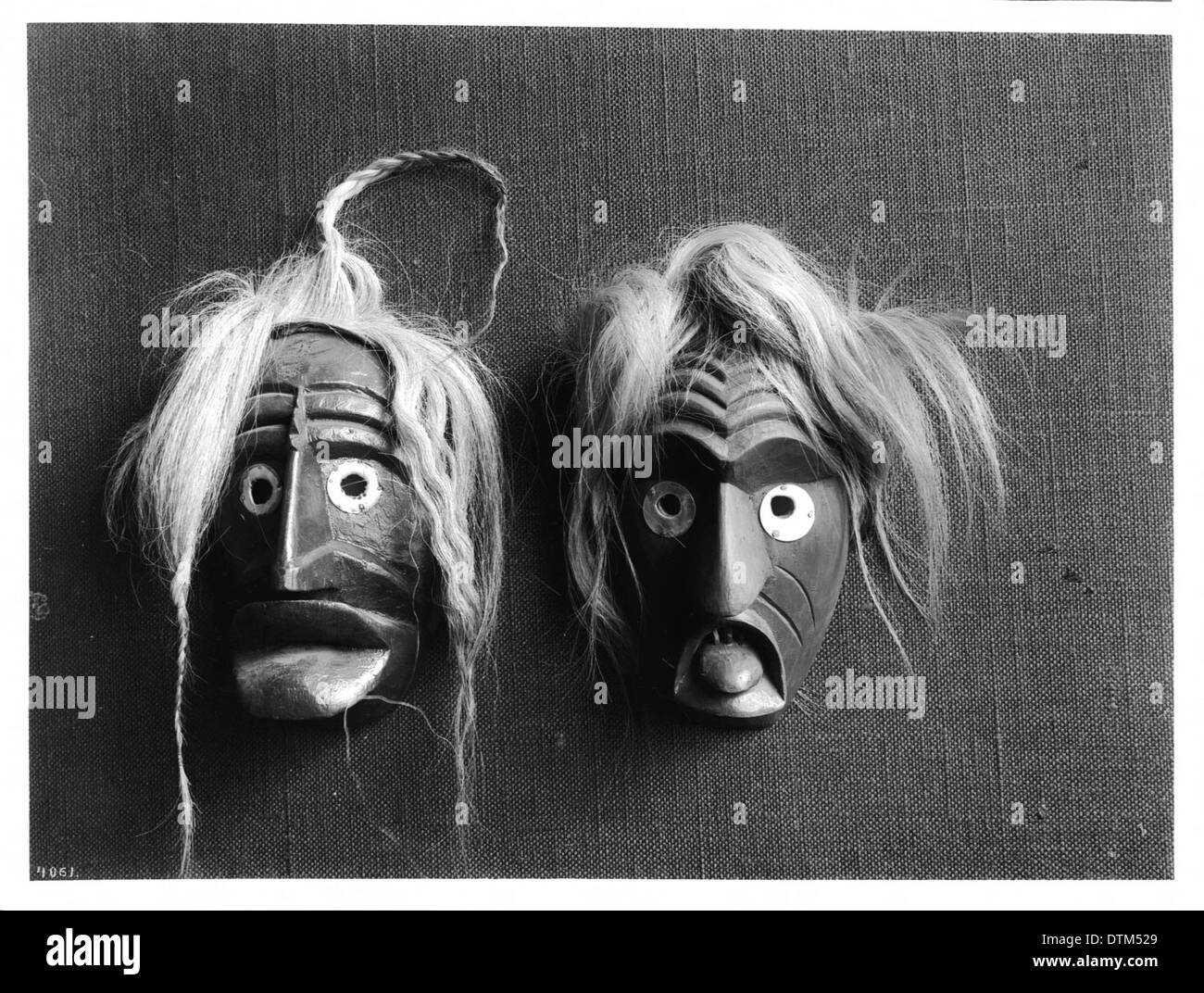 Two Iroquois Indian masks from Alaska are displayed, highlighting ...
