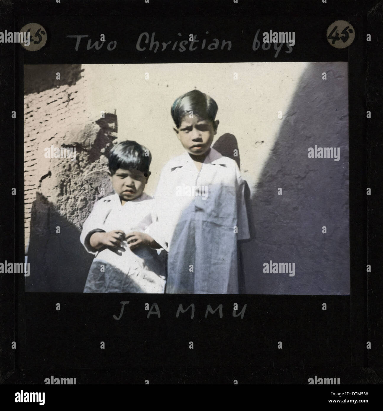 A photograph of two Christian boys from Jammu, taken between 1875 and ...