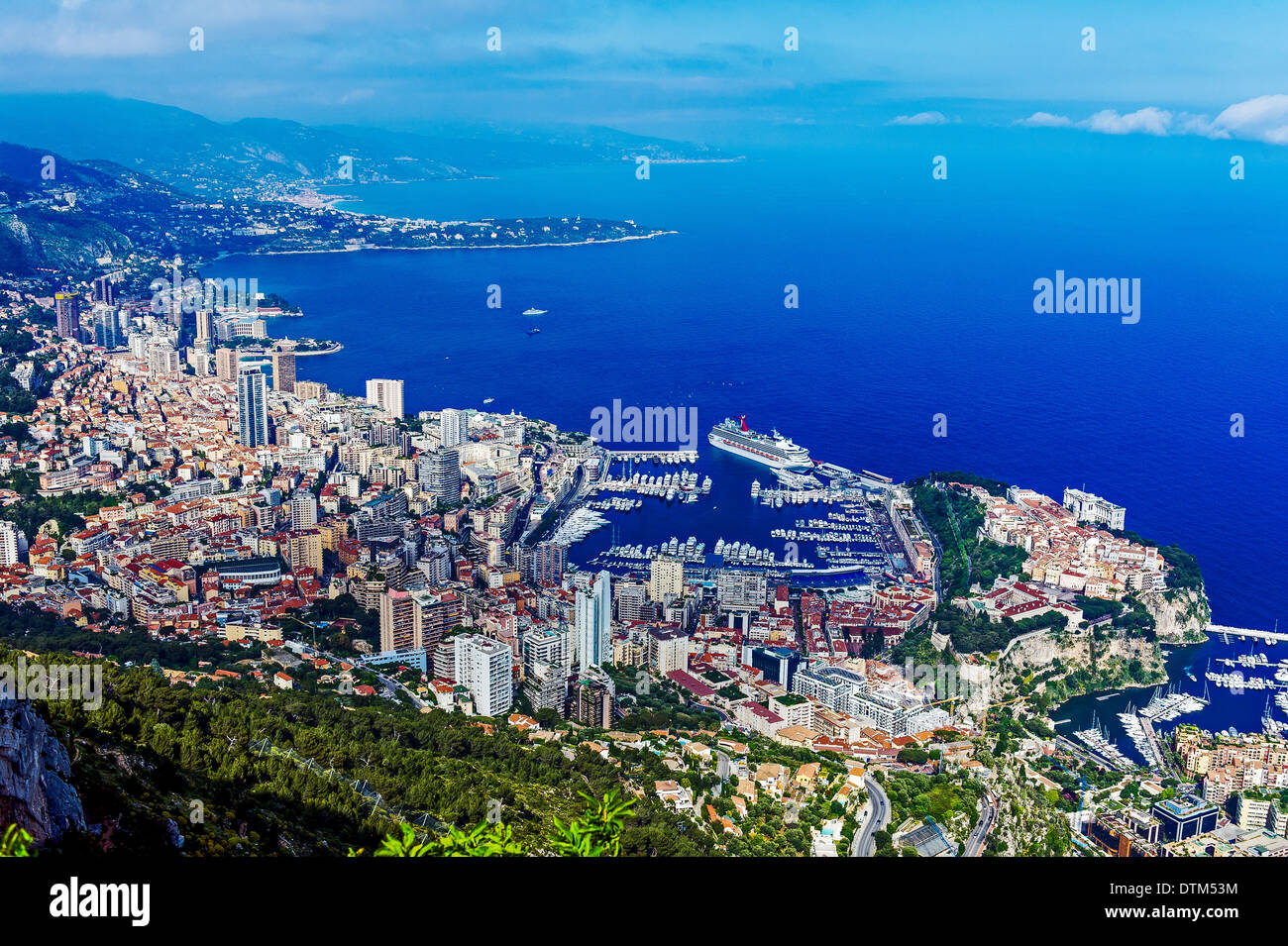 Europe, France, Principality of Monaco, Monte Carlo. General View from ...