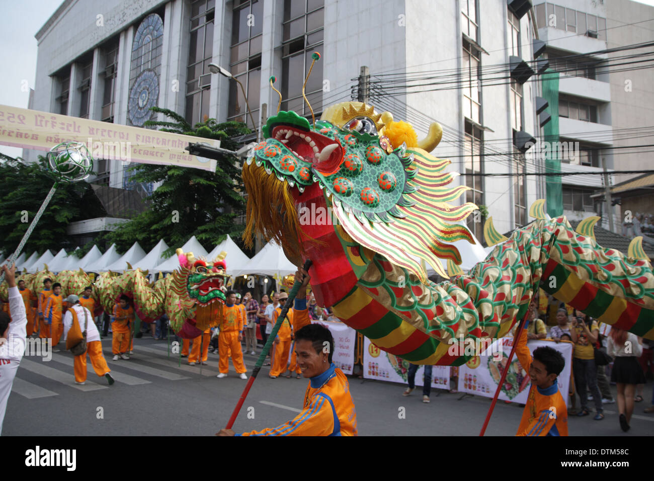 Chinese dragon dance perform during hi-res stock photography and images ...