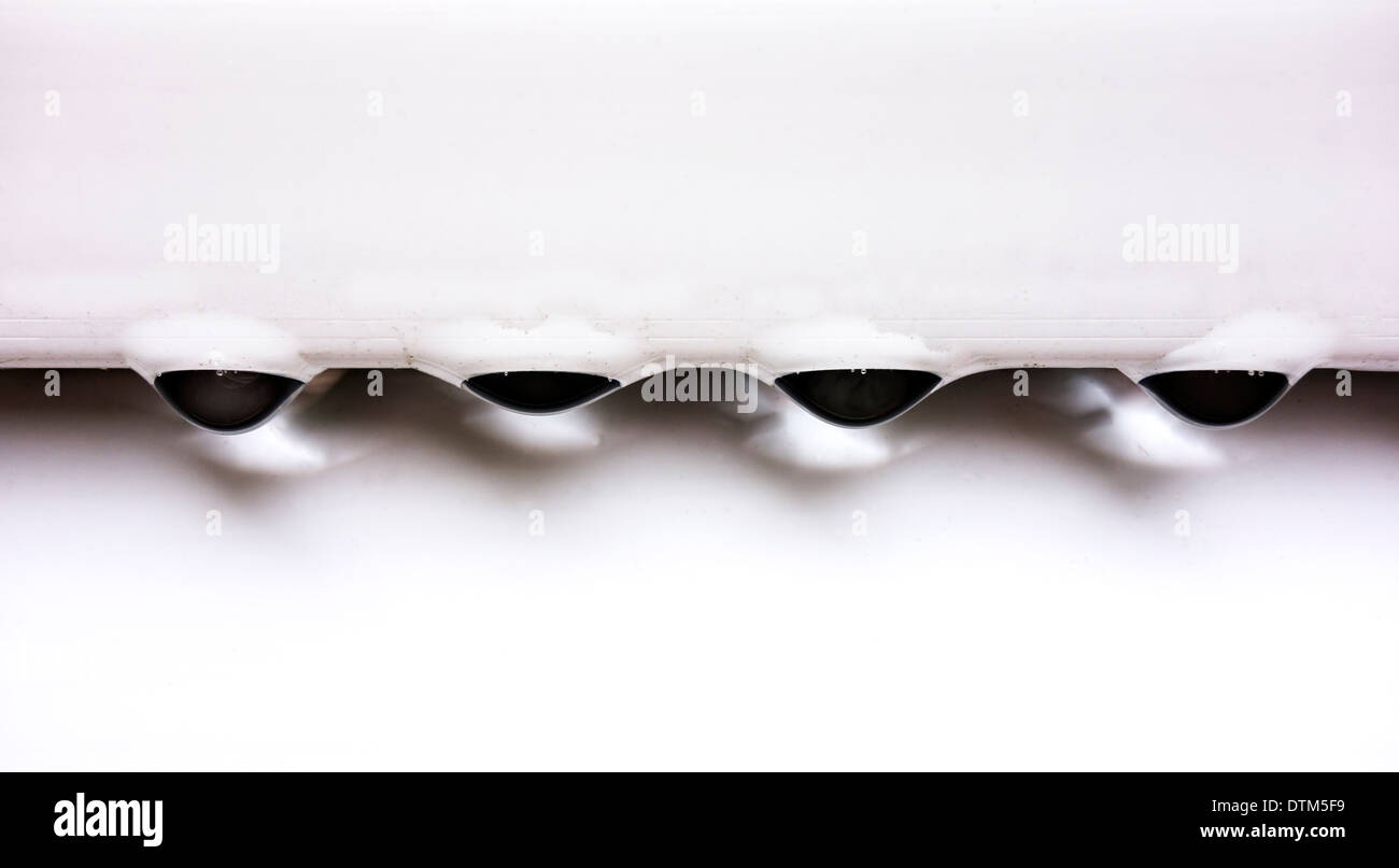 Rainwater drops on plastic window frame Stock Photo - Alamy