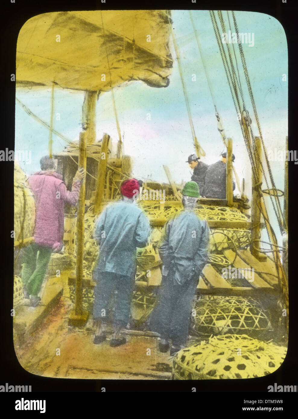Two priests on a fishing boat, China, ca. 1918-1938 (M Stock Photo - Alamy