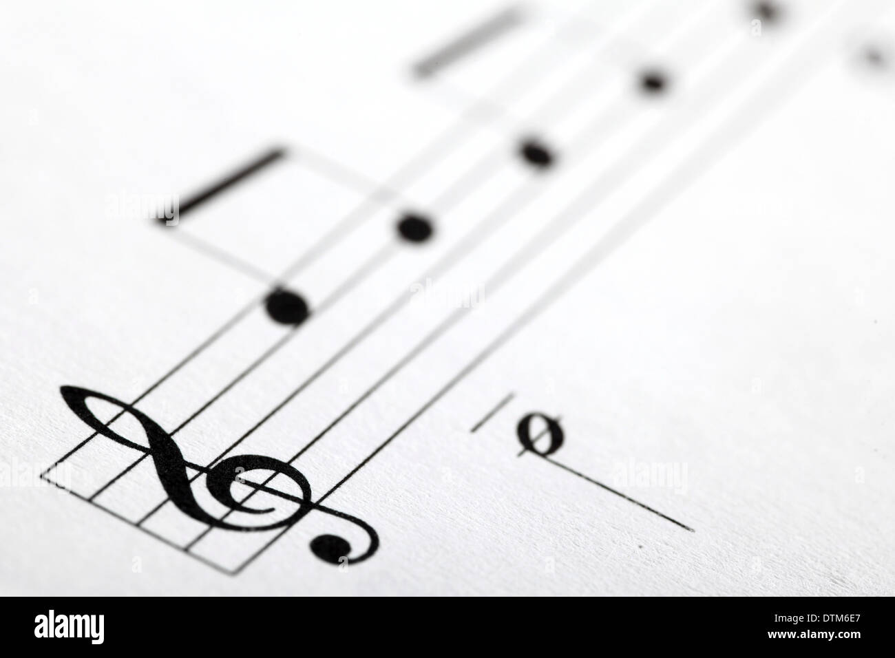 Detail of a music sheet with the G clef Stock Photo - Alamy