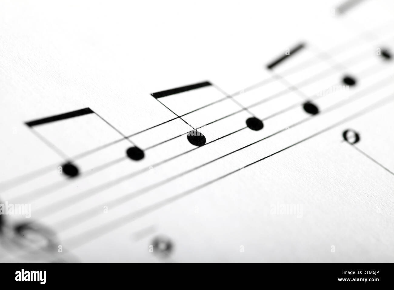 Detail of some musical notes on a music sheet Stock Photo - Alamy