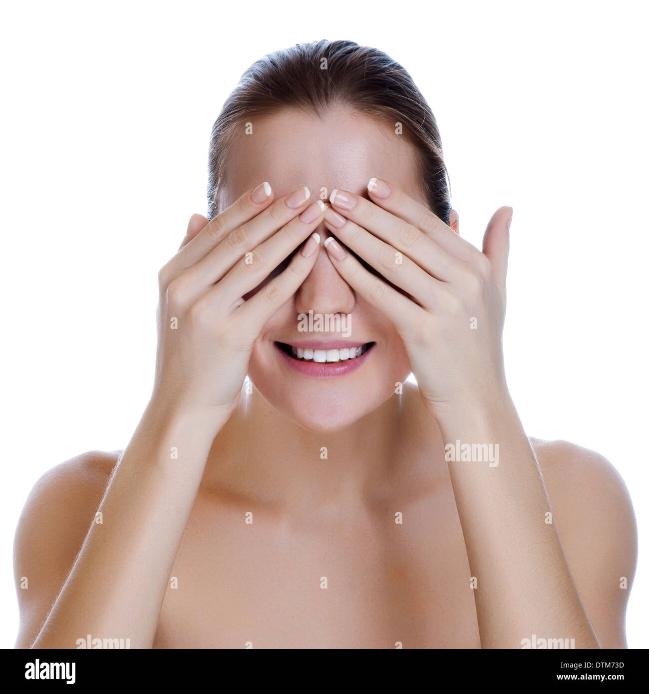 Woman laughing teeth mouth wide open hi-res stock photography and ...