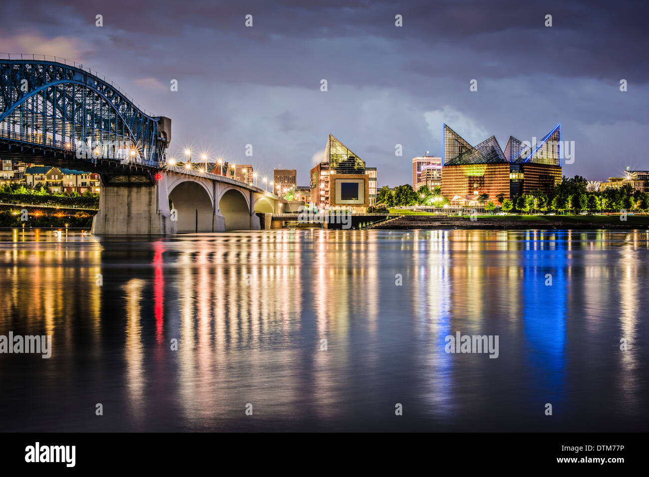 Chattanooga, Tennessee, USA downtown across the Tennessee River Stock ...