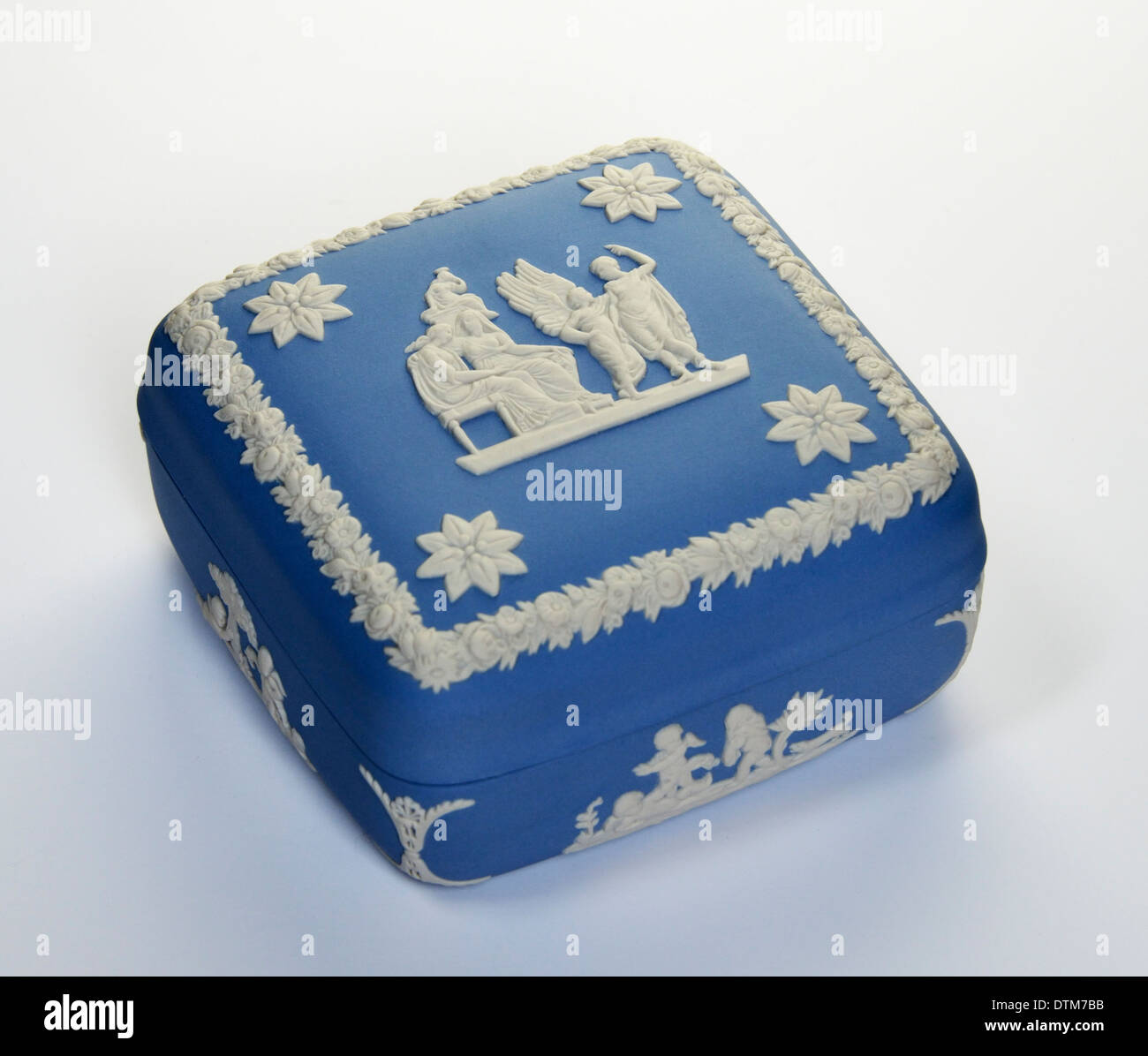 Wedgwood Blue Jasperware Square Trinket Box Stock Photo - Alamy