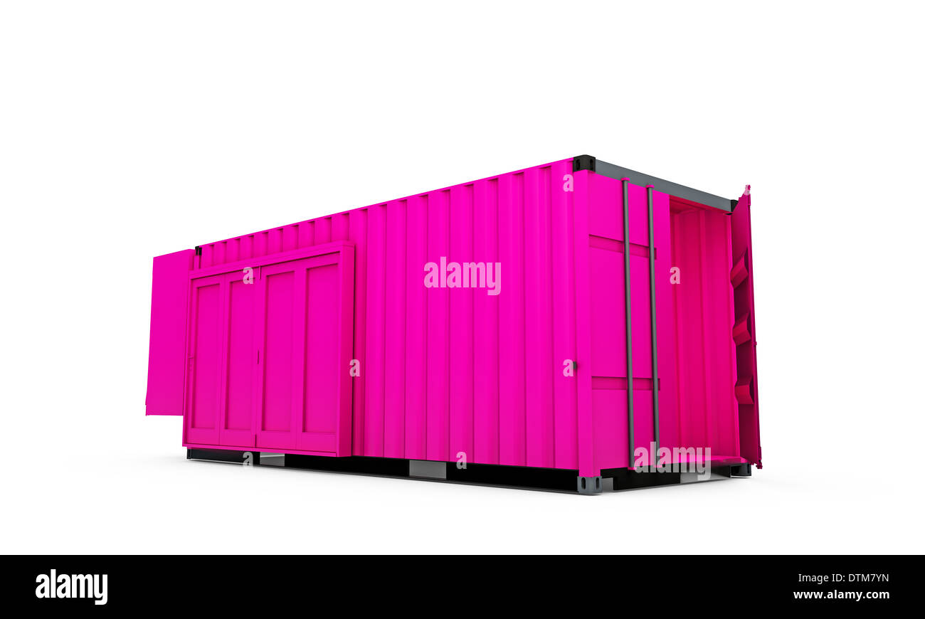 cargo container isolated on white background Stock Photo - Alamy