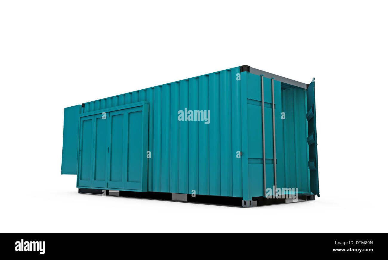 cargo container isolated on white background Stock Photo - Alamy