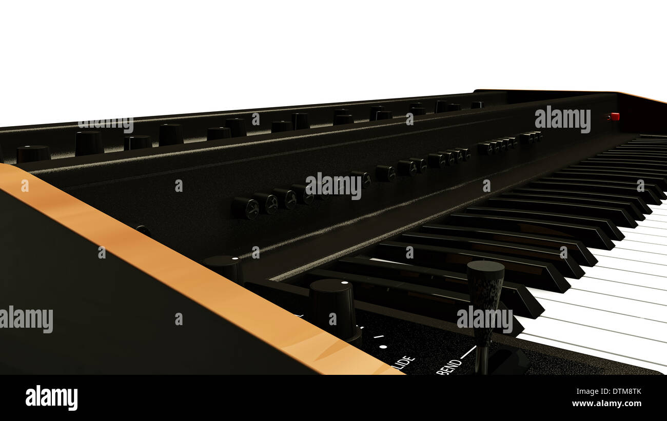 vintage electric piano keyboard isolated on white background Stock ...