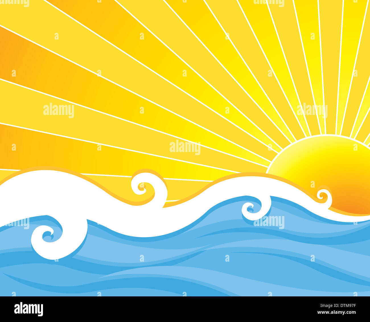 Sun and sea, beautiful illustration Stock Photo - Alamy