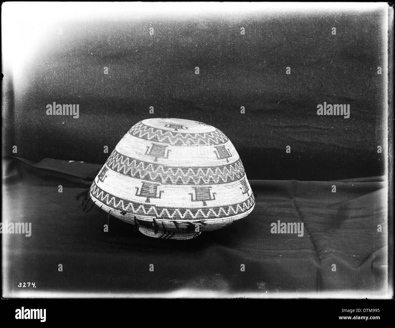 A Walapai Indian basket is shown on display, dating from around 1900 ...