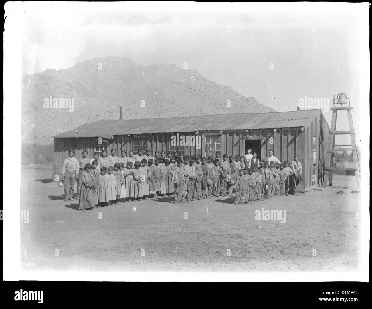 A photograph from around 1905 showing Walapai Indian children in front ...