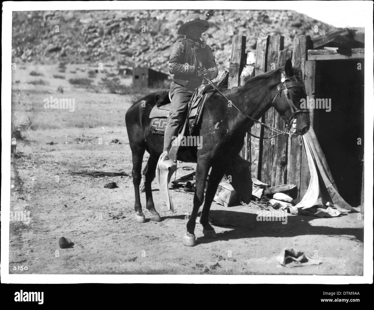 A photograph of a Walapai Indian horseman in Hackbury, Arizona, taken ...