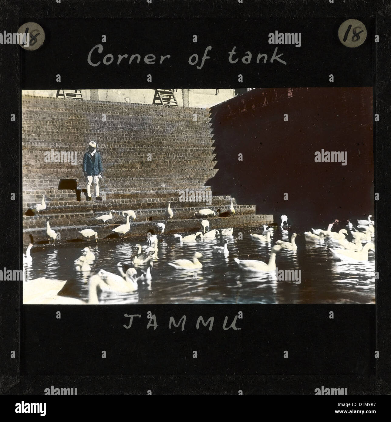 A photograph showing a water tank in Jammu, captured between 1875 and ...