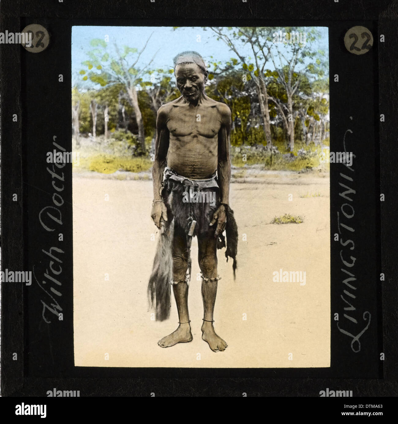 A photograph from around 1895 shows a Witch Doctor in Malawi, capturing ...