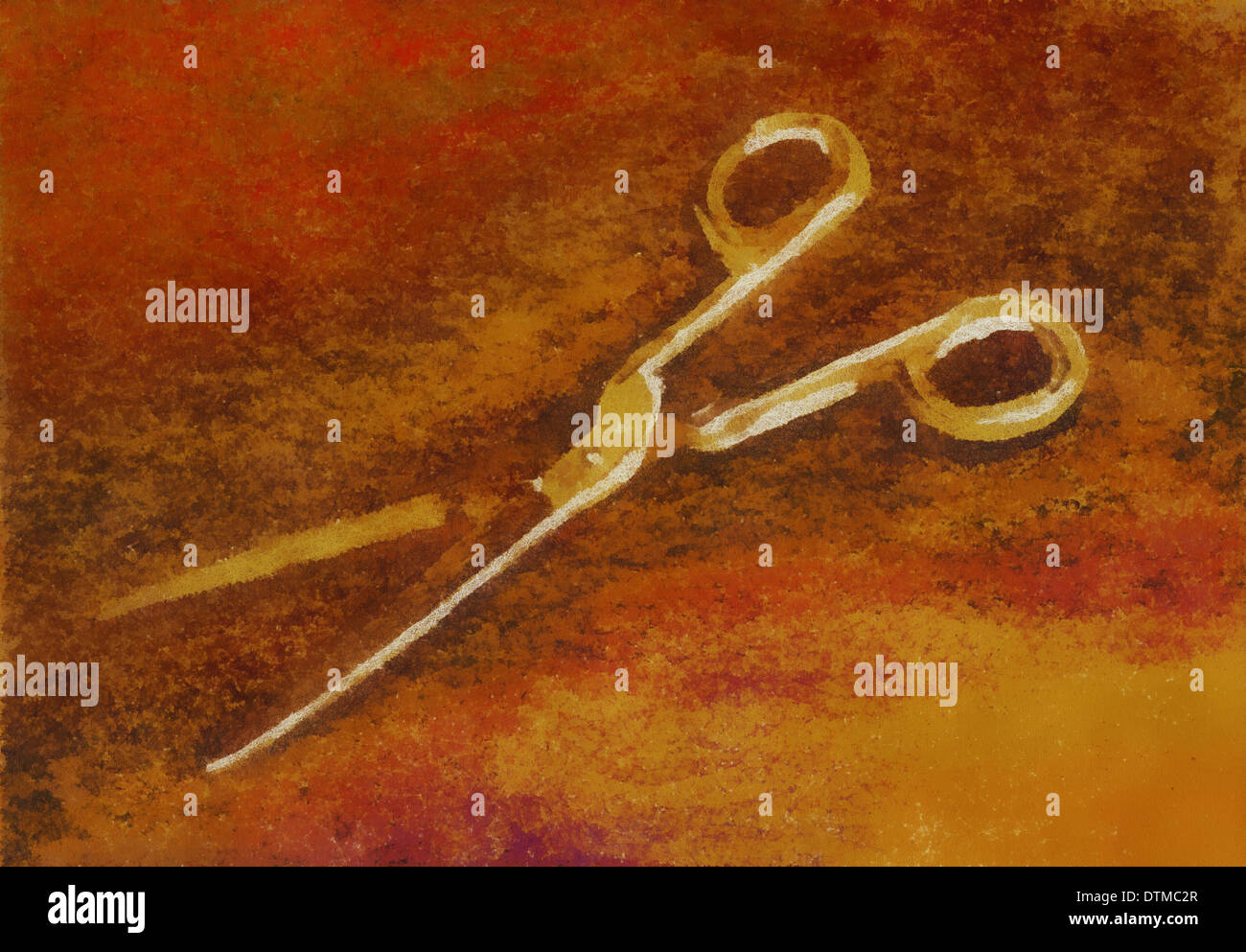 Illustrations, scissors,object, life,painting Stock Photo - Alamy