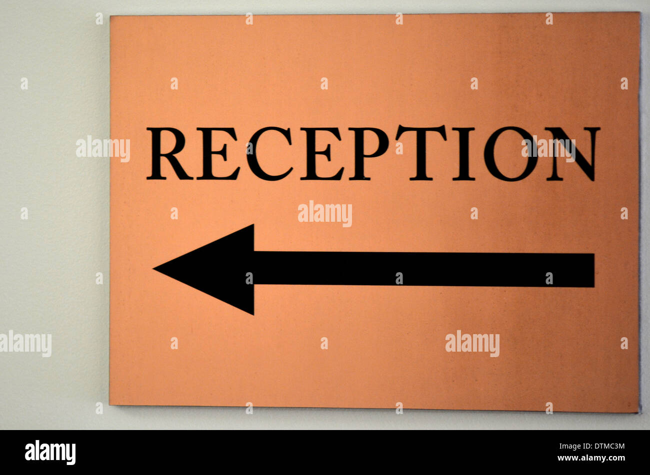 Reception Direction Sign High Resolution Stock Photography and Images ...