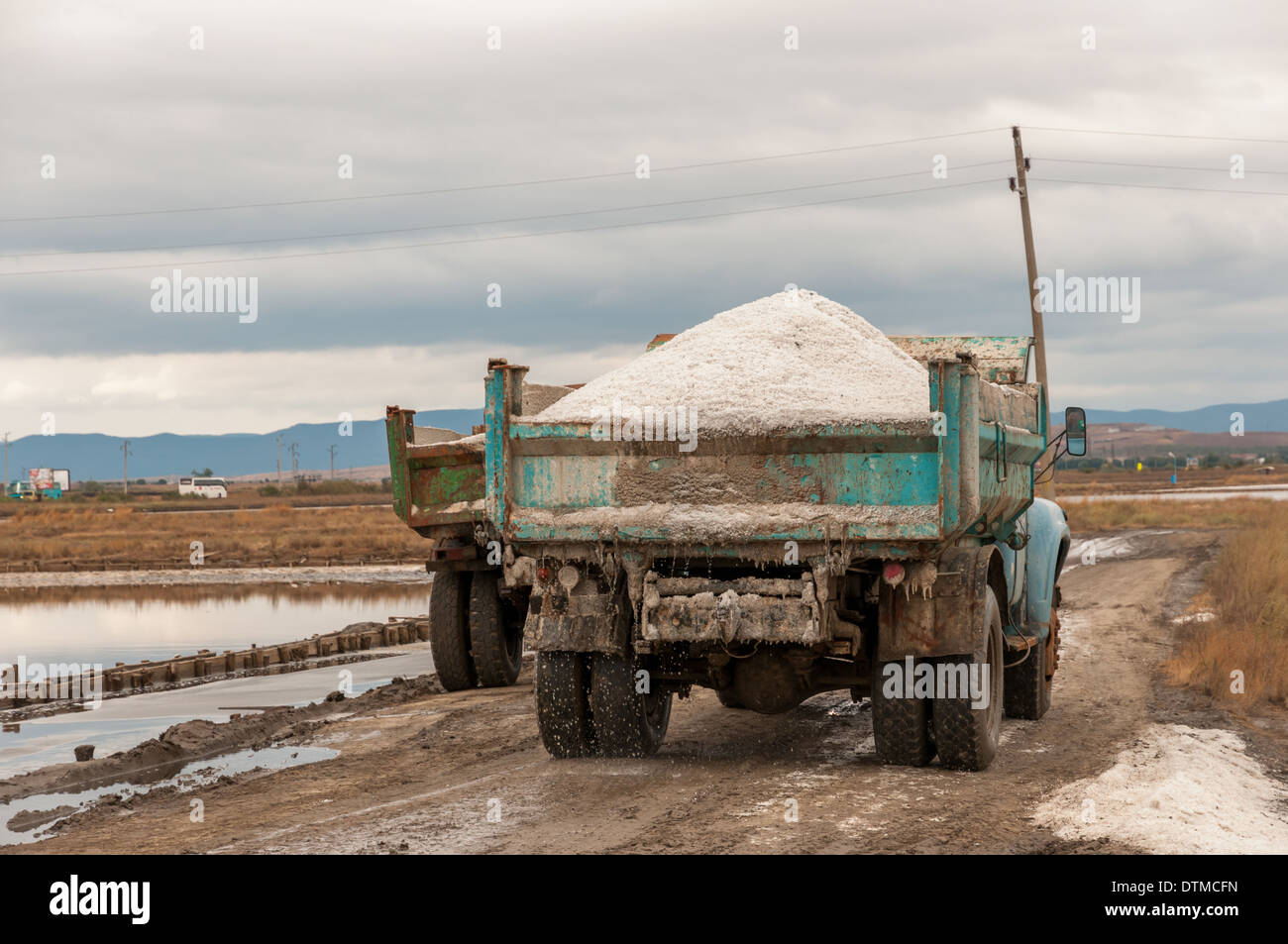 Extraction of salt from the salt lakes Stock Photo - Alamy