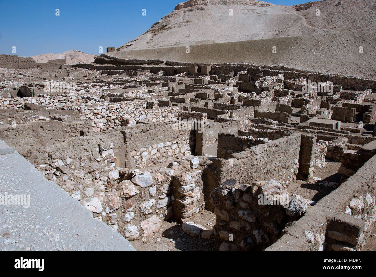Deir el Medina worker's village: view of the walls of the ancient ...