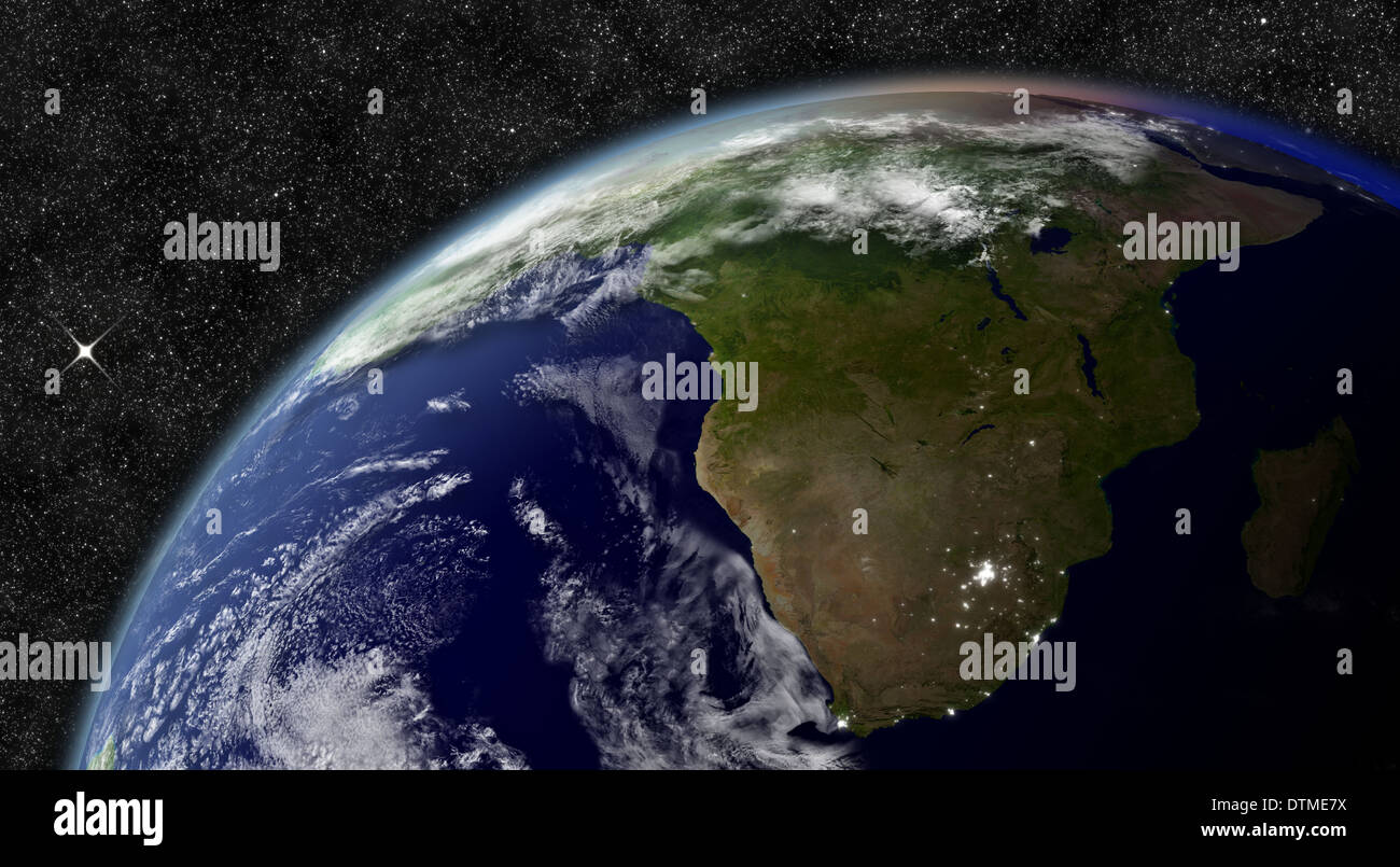 South Africa from space. Elements of this image furnished by NASA Stock ...