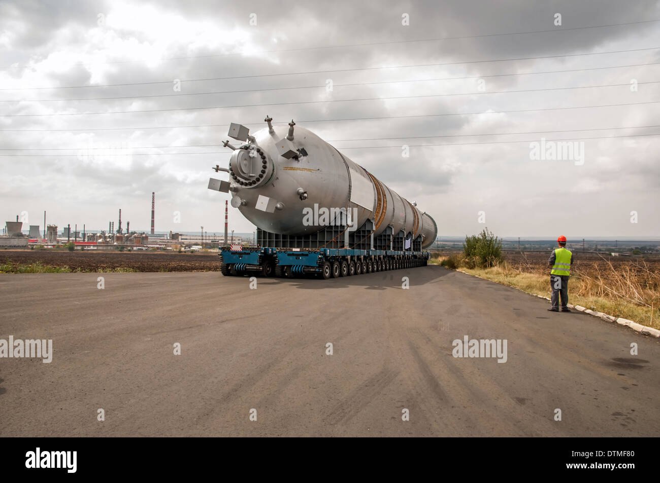 Transporting mega installation to refinery Stock Photo - Alamy
