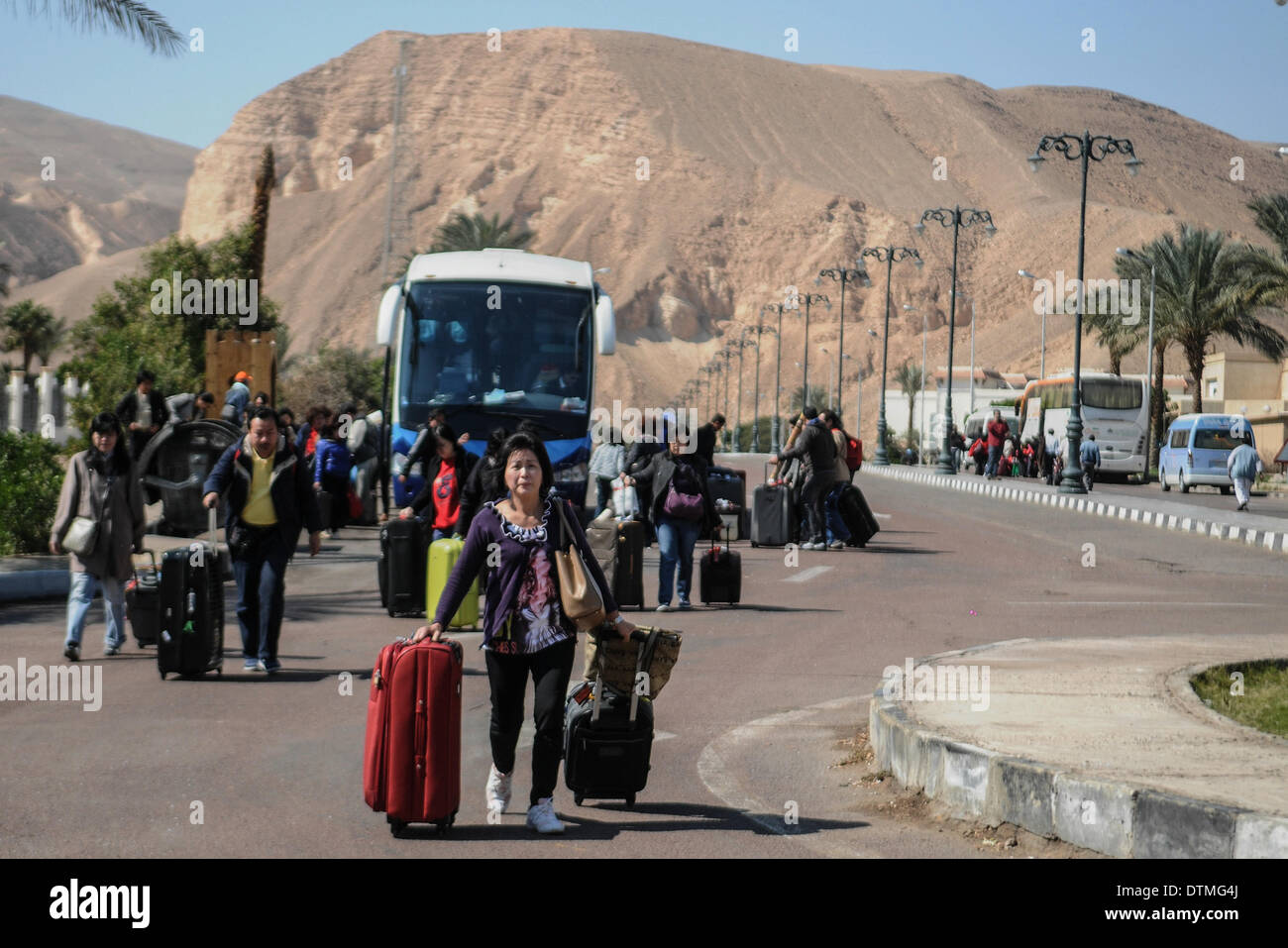 Taba Caption, Egypt. 18th Feb, 2014. Tourists from India arrive in ...