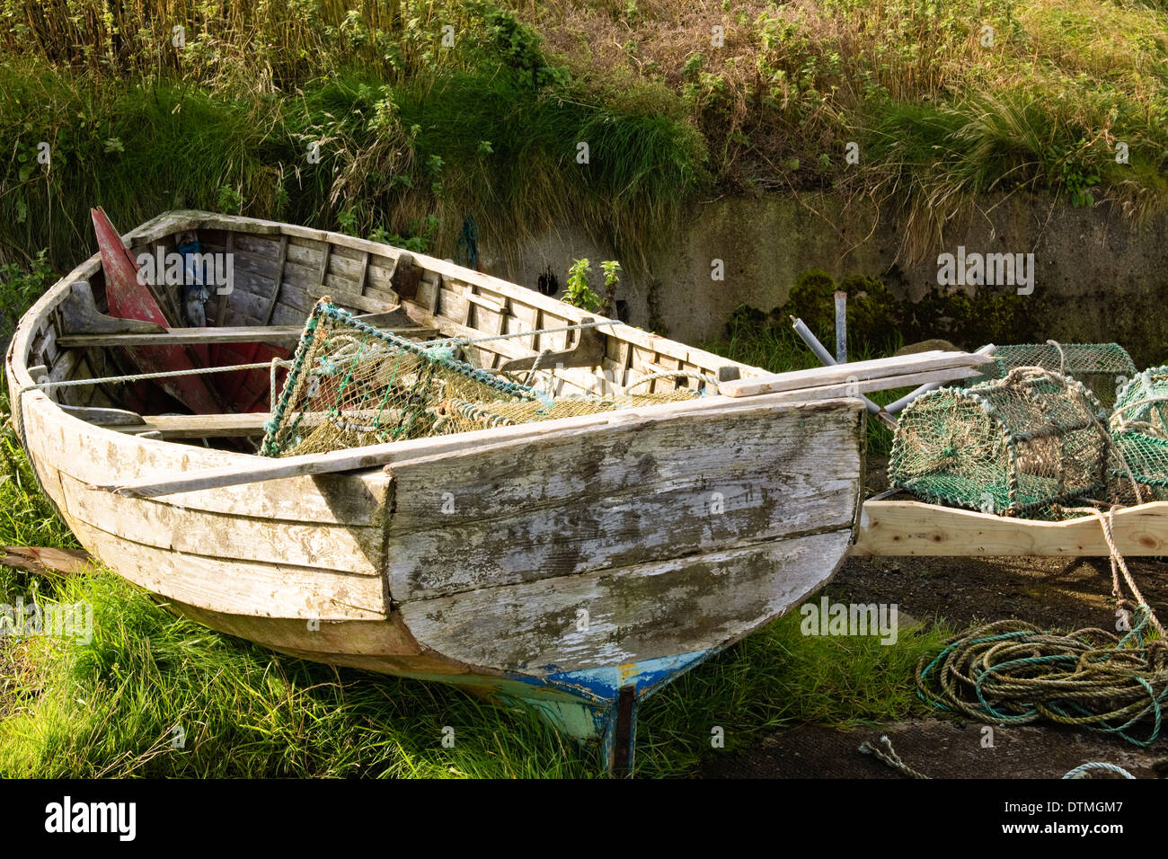 Boat with lobster pots of the northwest coast of the Isle of Skye Stock ...