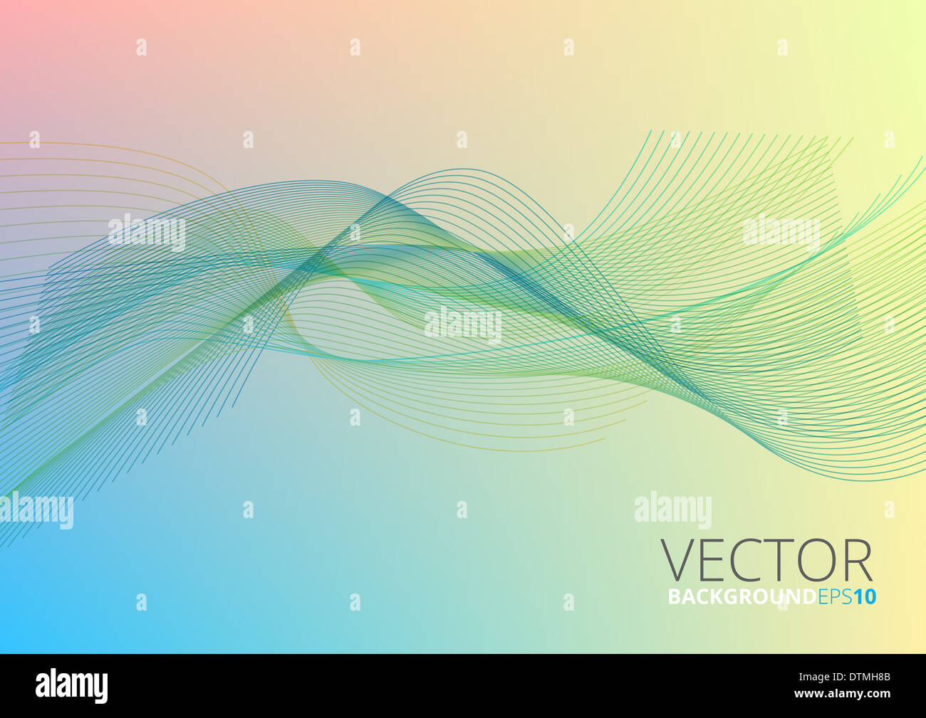 Abstract blue green line wave hi-res stock photography and images - Alamy