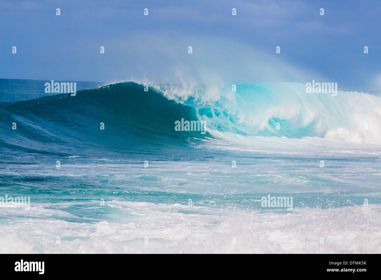 Huge breaking wave at pipeline on the north shore of Oahu in Hawaii ...