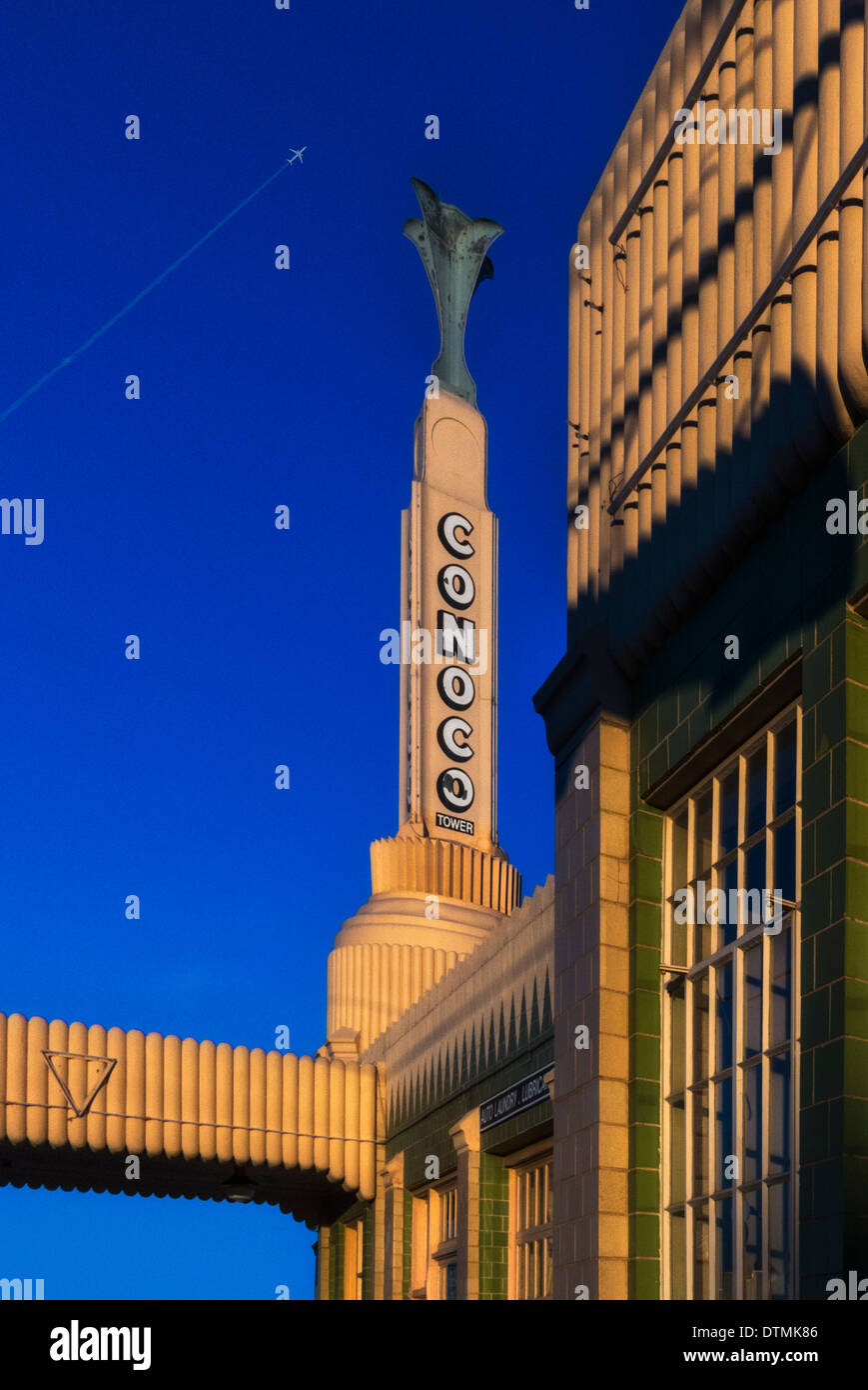 A architectural detail of the iconic Conoco gas Station on old route 66 ...