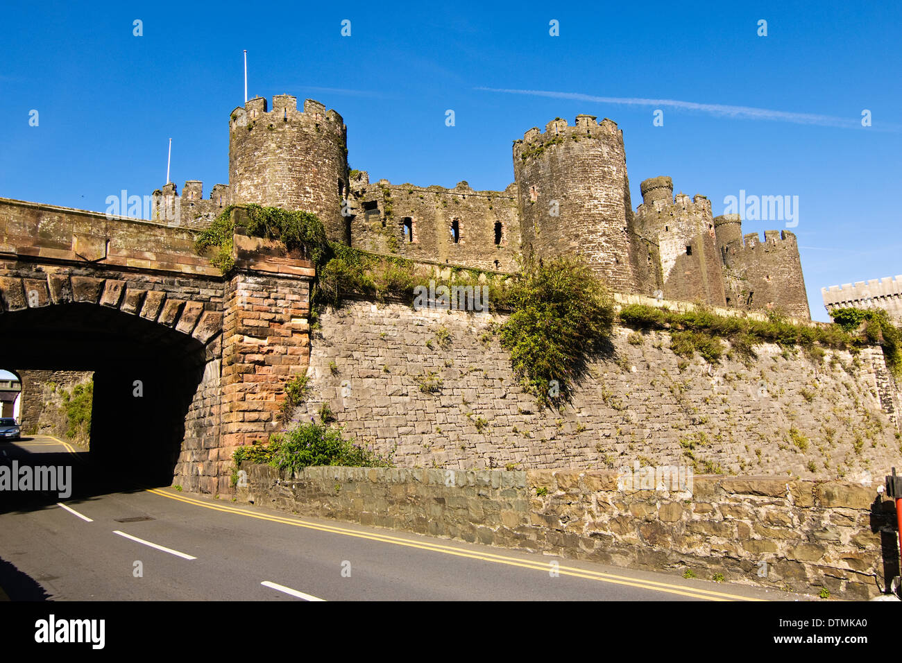 Conwy Castle, Conwy, Wales. This 13th century castle with its town ...