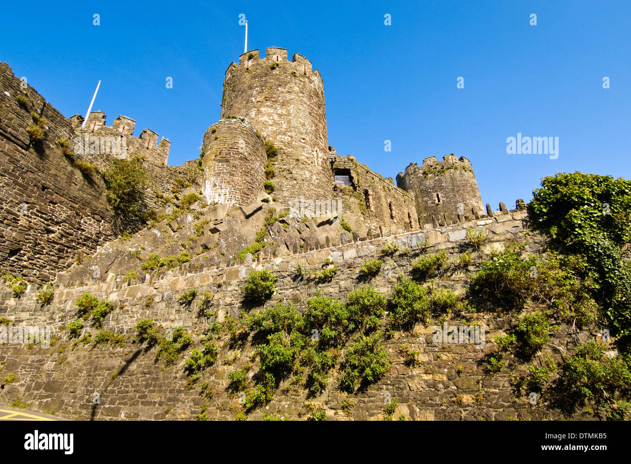 Conwy Castle, Conwy, Wales. This 13th century castle with its town ...