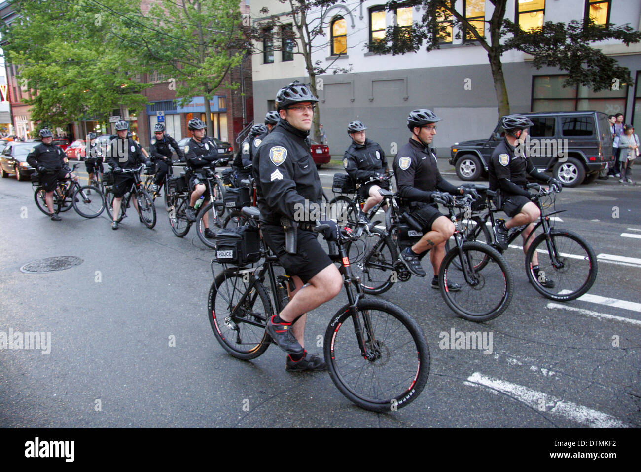 Seattle Police Department cycle cops Stock Photo - Alamy