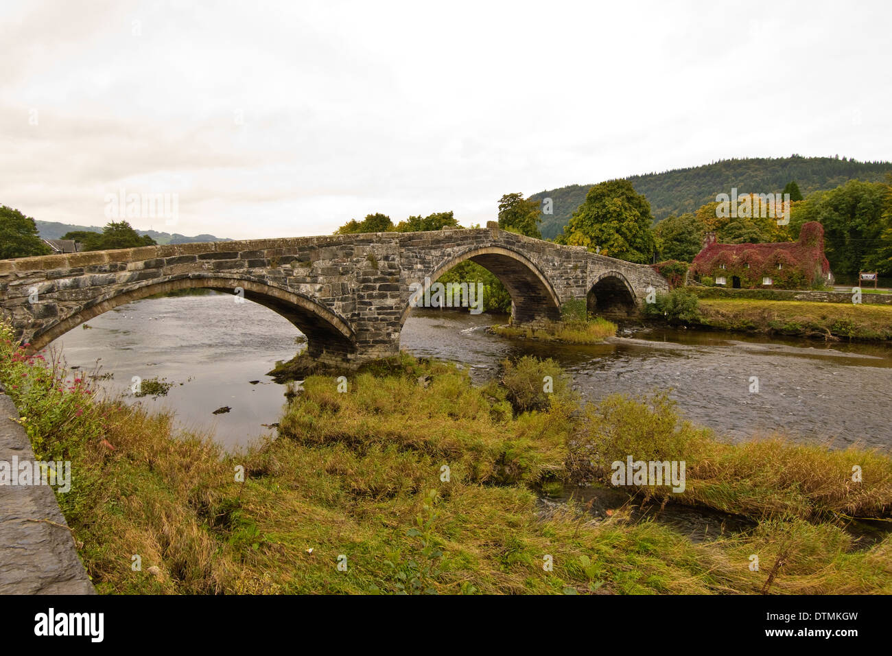 Old bridge Llanwrst, Conwy, Wales Stock Photo - Alamy
