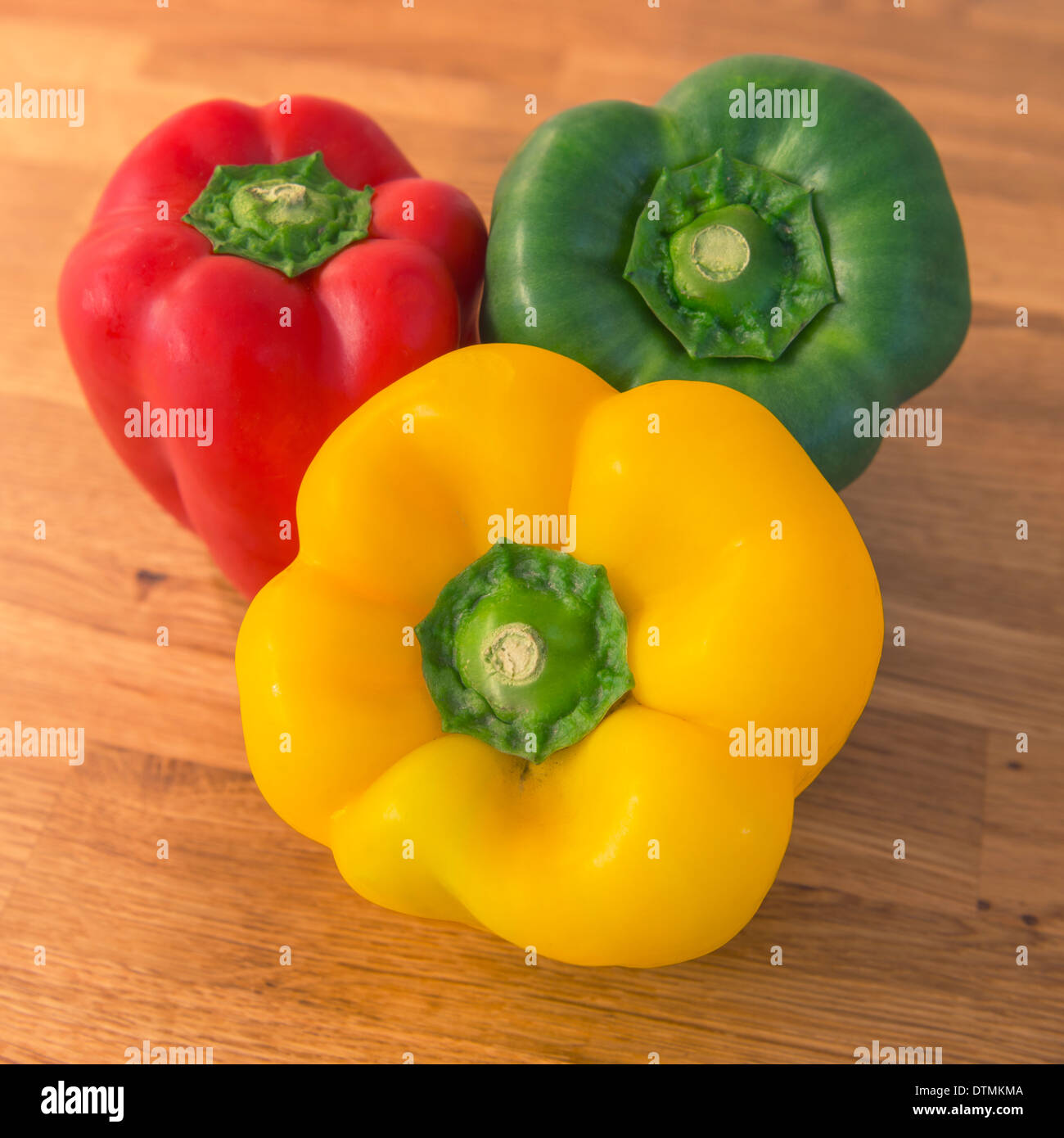 Three fresh Bell peppers Stock Photo - Alamy