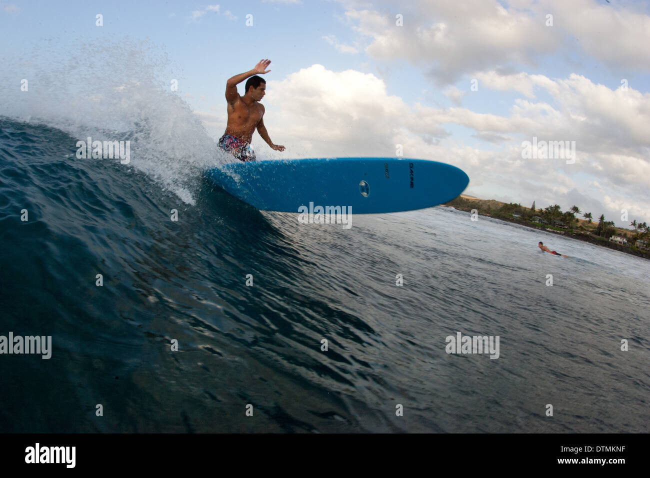 surfer surfing standing riding waves wave Stock Photo - Alamy