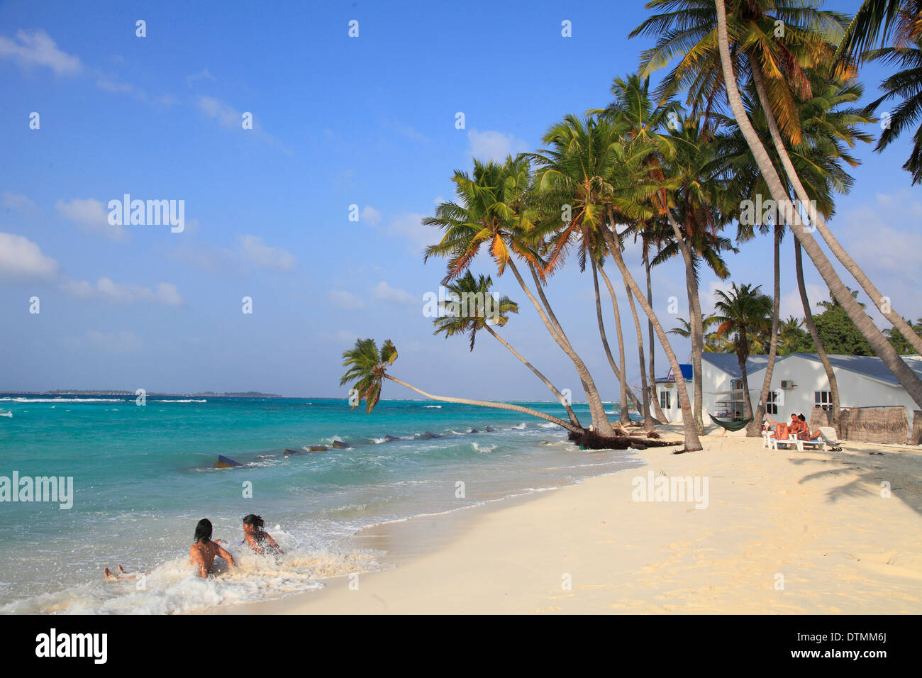 Maldives maafushi island beach people hi-res stock photography and ...