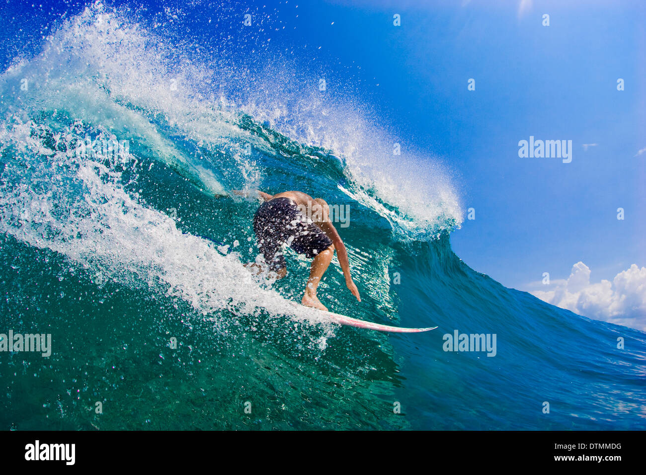 surfer on a surfboard riding a wave in the ocean sea water wave beach ...