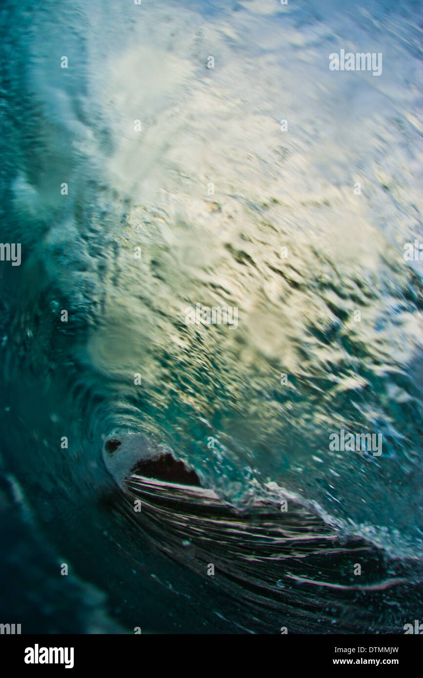inside the barrel of a wave in the ocean Stock Photo - Alamy